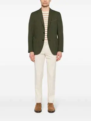 Boglioli Single-breasted Cotton Blend Blazer - Green