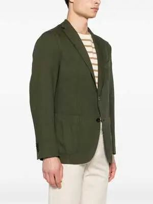 Boglioli Single-breasted Cotton Blend Blazer - Green