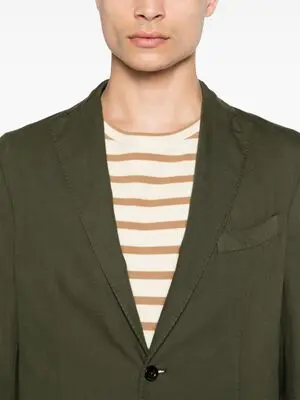 Boglioli Single-breasted Cotton Blend Blazer - Green