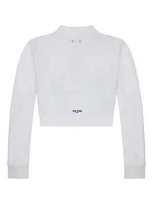TEAM WANG DESIGN Logo-print Cropped Track Jacket - White