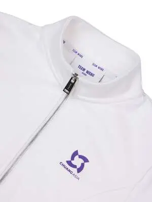 TEAM WANG DESIGN Logo-print Cropped Track Jacket - White