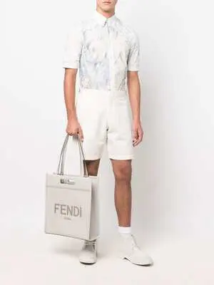 Fendi Embossed Logo Tote Bag