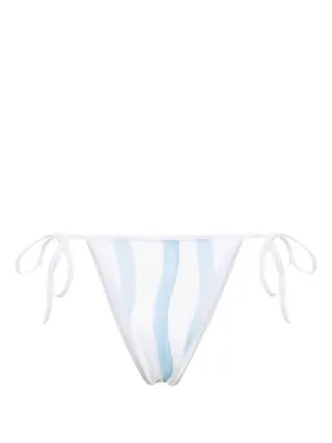 Casablanca Wave-print Bikini Bottoms - White