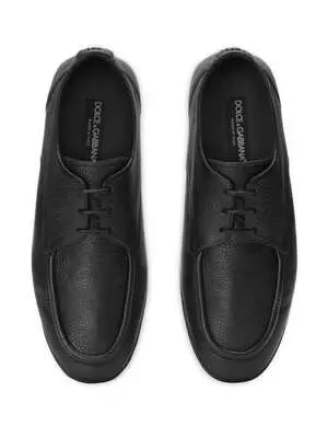 Dolce & Gabbana Logo-plaque Leather Derby Shoes