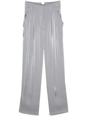 GENNY Straight-leg Lamé Trousers - Grey