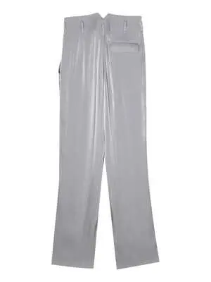 GENNY Straight-leg Lamé Trousers - Grey