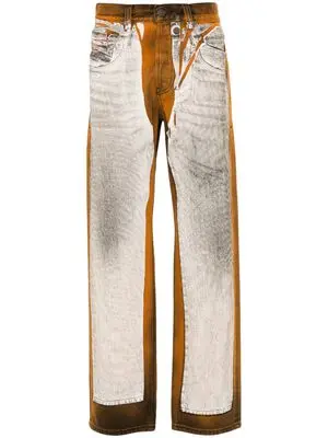 DIESEL® Trompe L'oeil Straight-leg Jeans - Orange