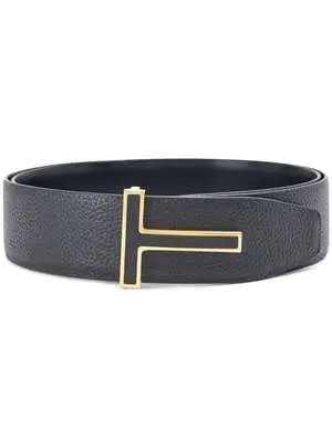TOM FORD T-buckle Leather Belt - Black