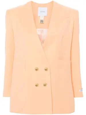 Patou Collarless Double-breasted Blazer - Orange