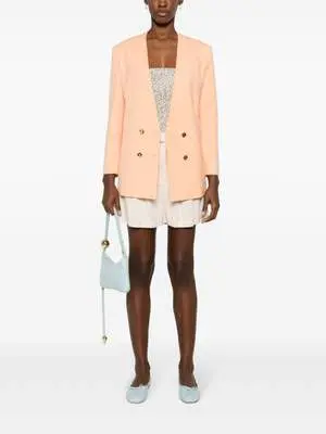 Patou Collarless Double-breasted Blazer - Orange