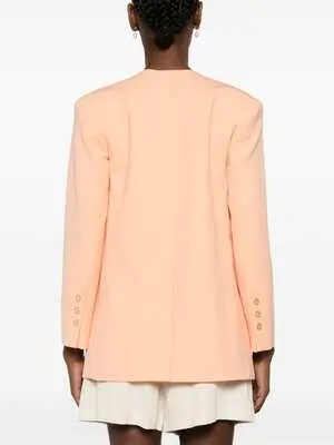 Patou Collarless Double-breasted Blazer - Orange
