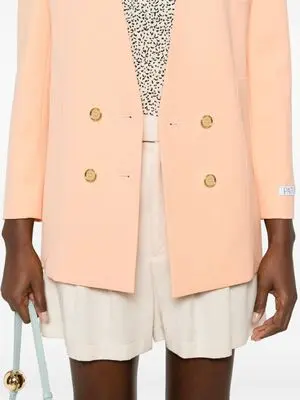 Patou Collarless Double-breasted Blazer - Orange