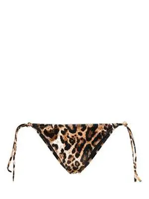Vetements Leopard-print Velour Bikini Bottom - Brown