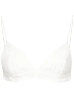 Alex Perry Cropped Triangle Bralette - White