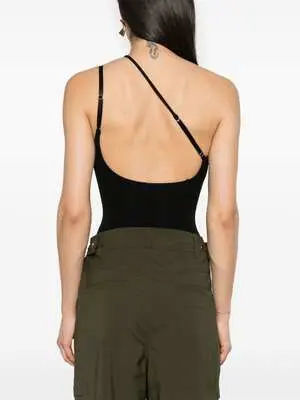 Elisabetta Franchi Spaghetti-strap Asymmetric Bodysuit