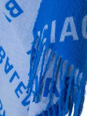 Balenciaga Logo-jacquard Wool Scarf