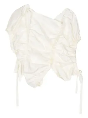 SHANSHAN RUAN Asymmetric Silk Top