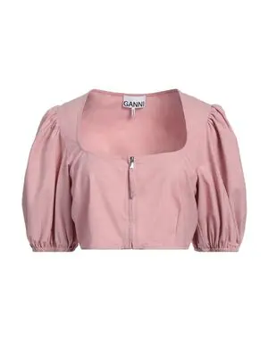 GANNI Top Ecovero Viscose, Recycled Polyester, Elastane - Pink