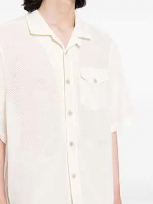 Eleventy Short-sleeve Pointelle-knit Shirt