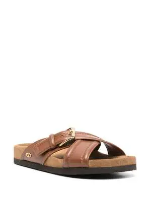 Valentino Garavani Vlogo Signature Buckle Sandals - Brown