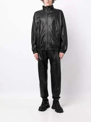 Givenchy Embossed 4g Pattern Leather Trousers
