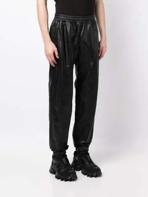 Givenchy Embossed 4g Pattern Leather Trousers