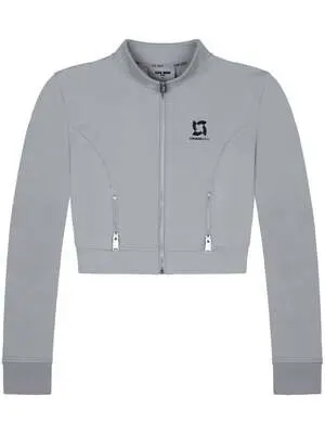 TEAM WANG DESIGN Logo-print Cropped Track Jacket - Grey