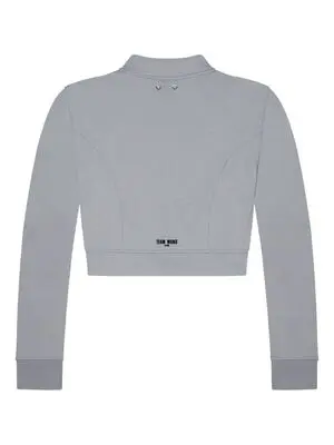 TEAM WANG DESIGN Logo-print Cropped Track Jacket - Grey