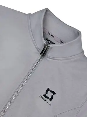 TEAM WANG DESIGN Logo-print Cropped Track Jacket - Grey