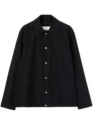 JIL SANDER Logo-print Cotton-poplin Shirt Jacket - Black