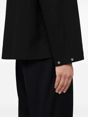 JIL SANDER Logo-print Cotton-poplin Shirt Jacket - Black