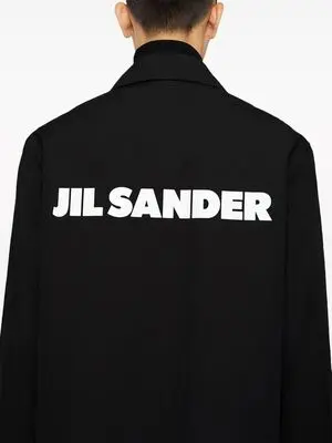 JIL SANDER Logo-print Cotton-poplin Shirt Jacket - Black