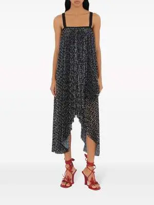 Burberry Chain-print Pleated Midi Dress