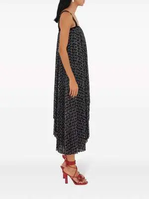 Burberry Chain-print Pleated Midi Dress