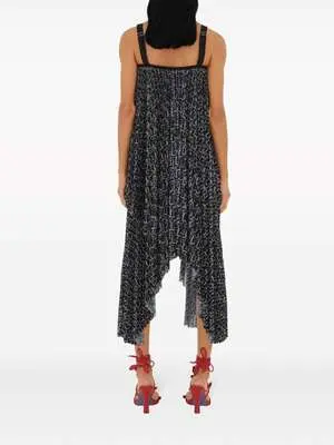 Burberry Chain-print Pleated Midi Dress