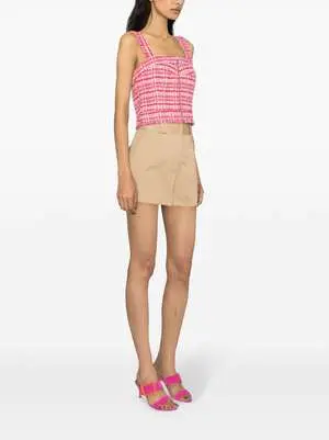 Karl Lagerfeld Zip-up Bouclé Cropped Top