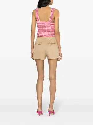 Karl Lagerfeld Zip-up Bouclé Cropped Top