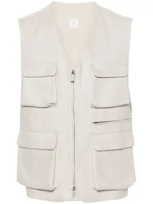 Eleventy V-neck Linen Vest