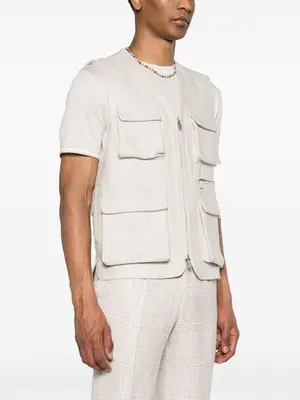 Eleventy V-neck Linen Vest