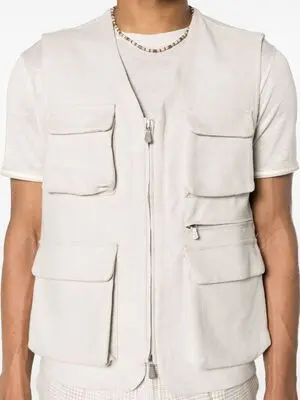 Eleventy V-neck Linen Vest