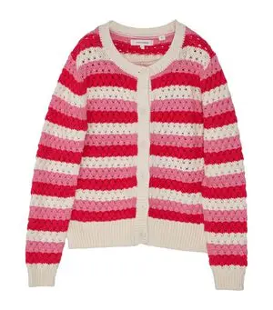 Chinti & Parker Crochet Striped Cardigan