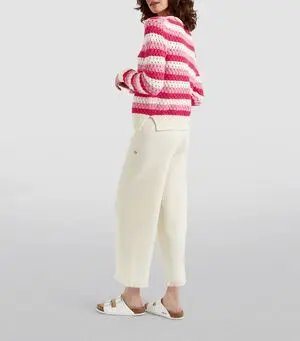 Chinti & Parker Crochet Striped Cardigan