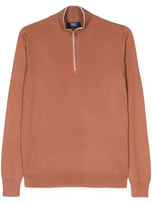 Fedeli Cashmere-silk Blend Jumper - Orange