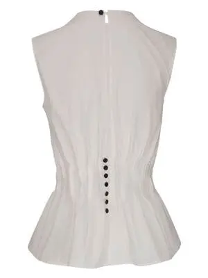 Khaite Westin Pleated Cotton-poplin Top