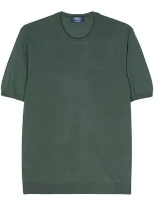Fedeli Virgin Wool Fine-knit Jumper - Green