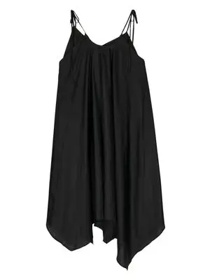 SHANSHAN RUAN Asymmetric Silk Dress - Black