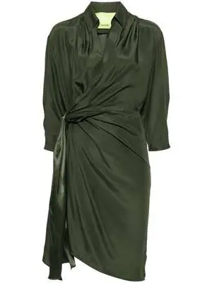 Gauge81 Miya Silk Wrap Dress - Green