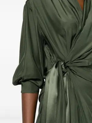 Gauge81 Miya Silk Wrap Dress - Green