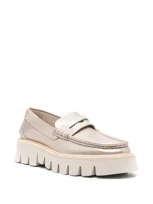 PEDRO GARCIA Sebas Leather Platform Loafers - Gold