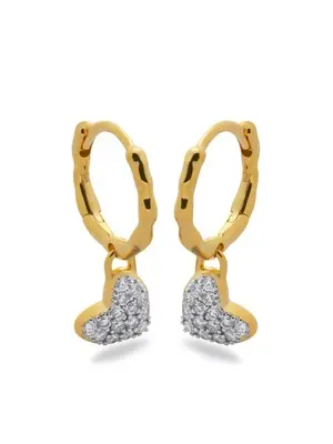 Monica Vinader Heart Pendant Hoop Earrings - Gold